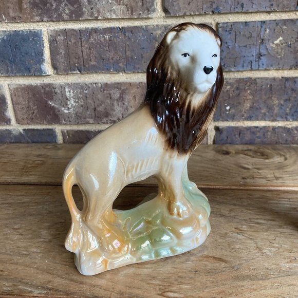 Accents | Vintage Lusterware Ceramic Lion Figurine Made In Brazil 7 ...